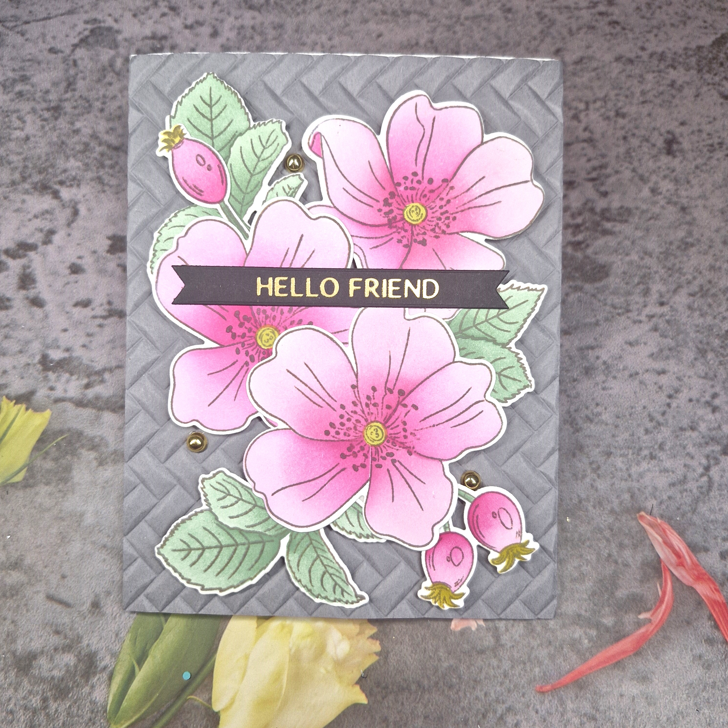 Friendly Pink Flowers – loopyloocards